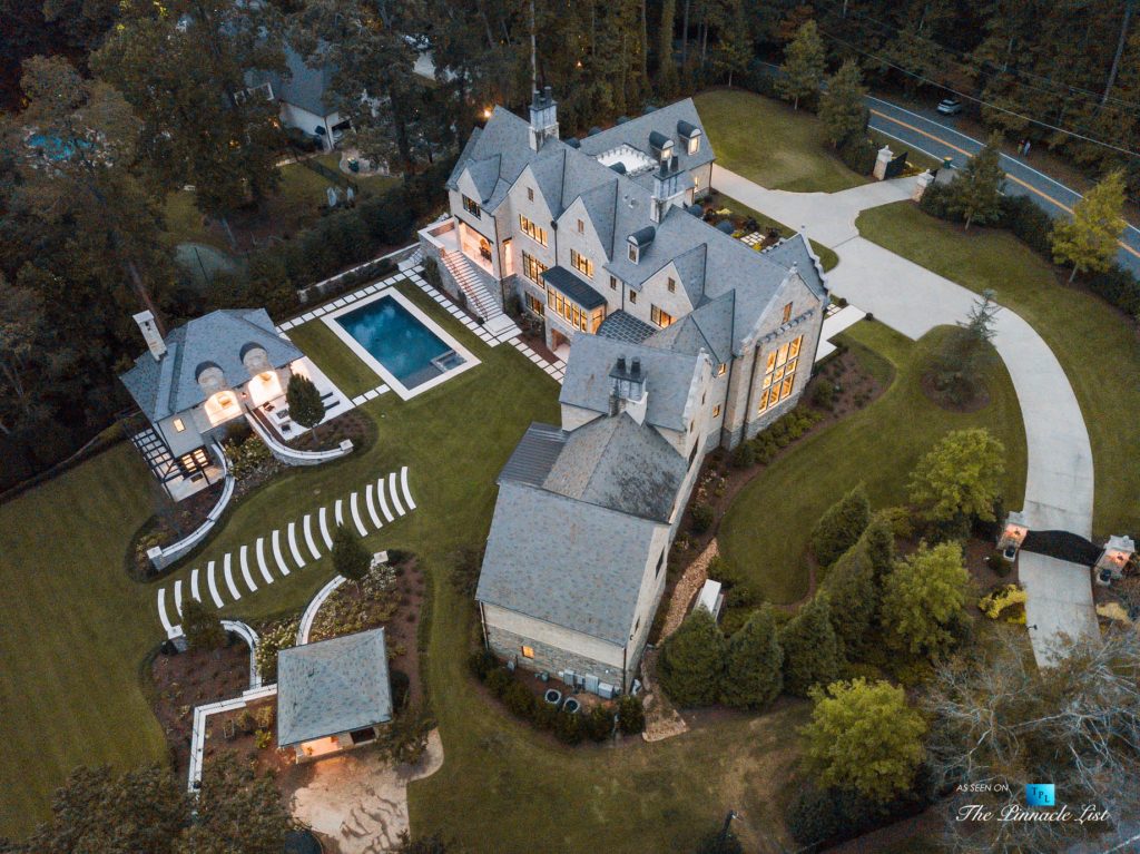 1150 W Garmon Rd, Atlanta, GA, USA – Sunset Drone Aerial Property View ...