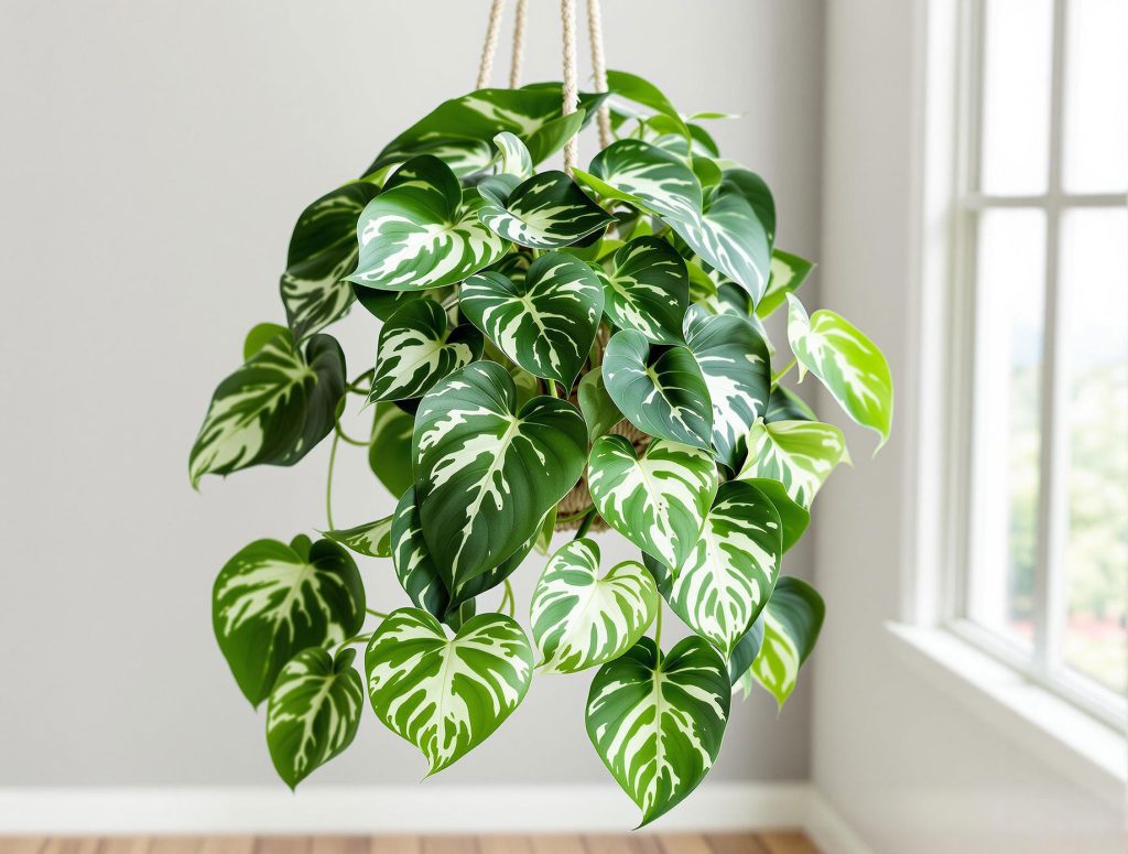 Elegant Albo Pothos Plant in a Stylish Indoor Setting – The Pinnacle List