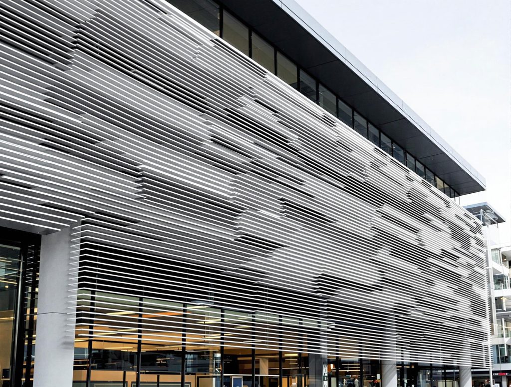 Modern Building with Aluminium Batten Cladding – The Pinnacle List